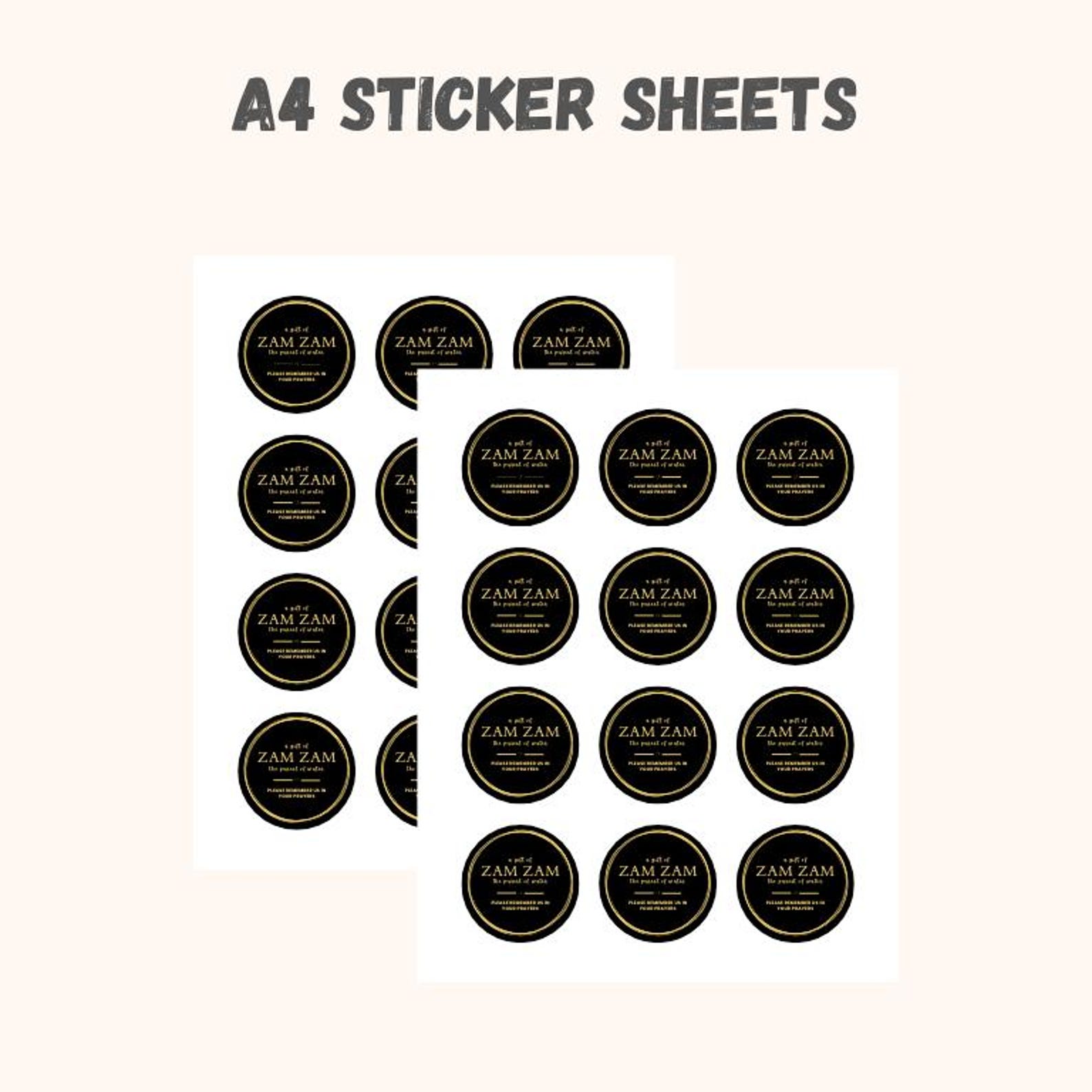 Zam Zam Water Gift Labels: Islamic Event Stickers (PNG, PDF Digital ...