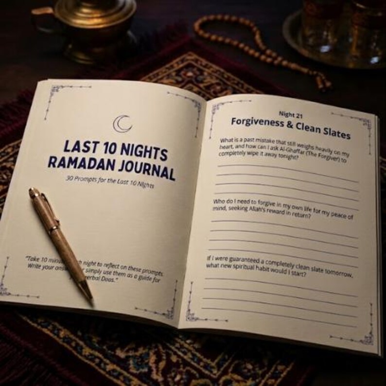 Last 10 Nights Ramadan Journal | 30 Dua Prompts | Laylatul Qadr ...