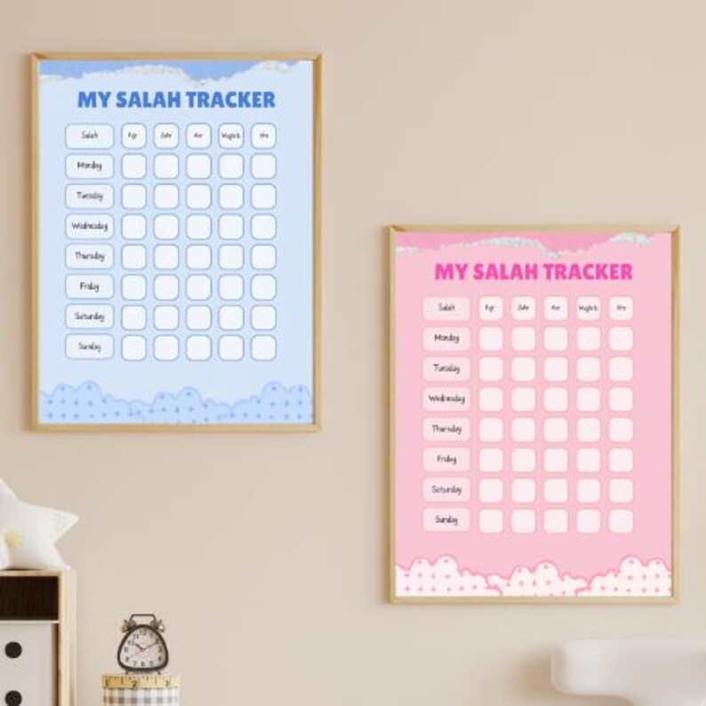 Kids Salah Tracker Printable, Islamic Prayer Chart, Muslim Homeschool ...