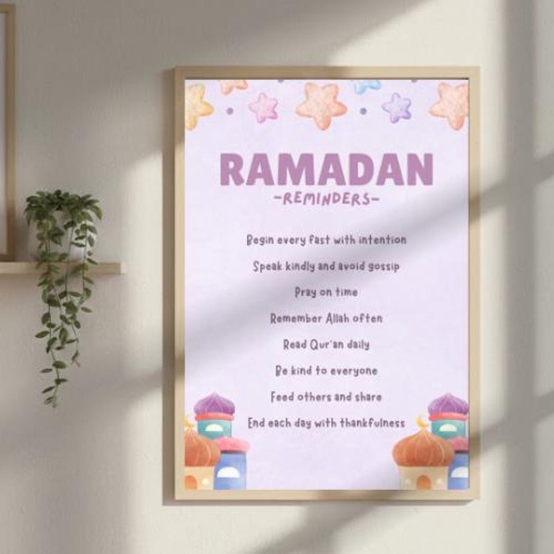 Kids Ramadan Reminders Print | Islamic Children's Wall Art (digital ...