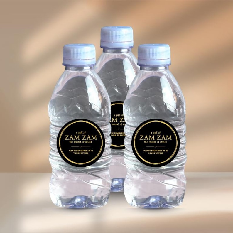 Zam Zam Water Gift Labels: Islamic Event Stickers (PNG, PDF Digital ...