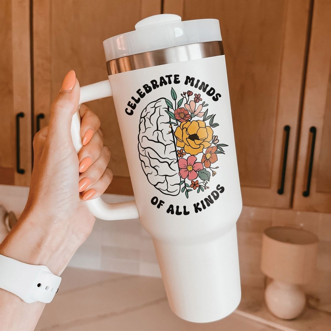 Autism Awareness Tumbler 40oz, Celebrate Minds of All Kinds Cup ...