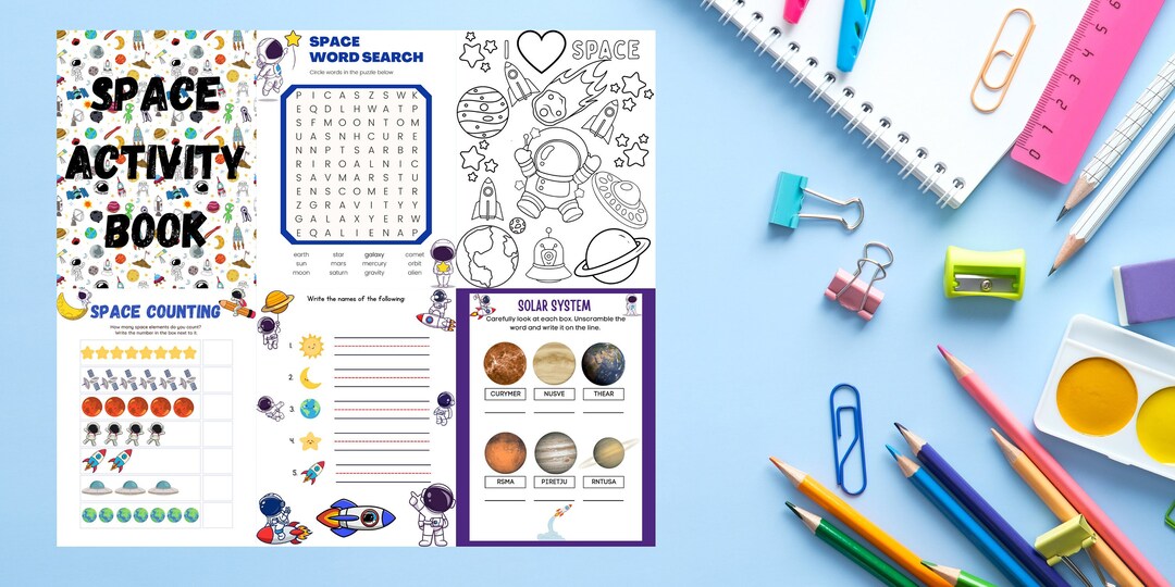Space Activity Booklet, Download and Print 5 Page Activity Booklet for ...