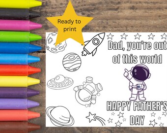 PRINTABLE Father's Day Coloring Card Father's Day Card Color Your Own ...