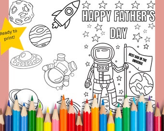 PRINTABLE Father's Day Coloring Card Father's Day Card Color Your Own ...