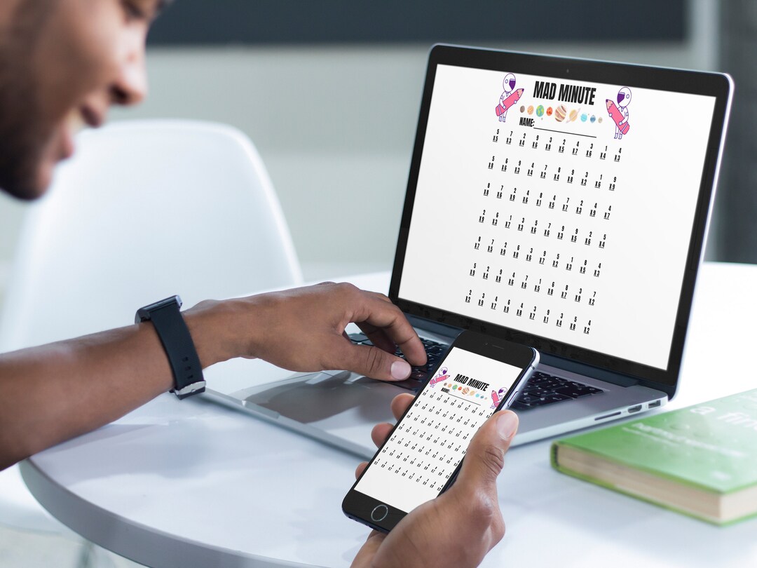 Downloadable Mad Minute, Single Digit Multiplication Table, Space ...