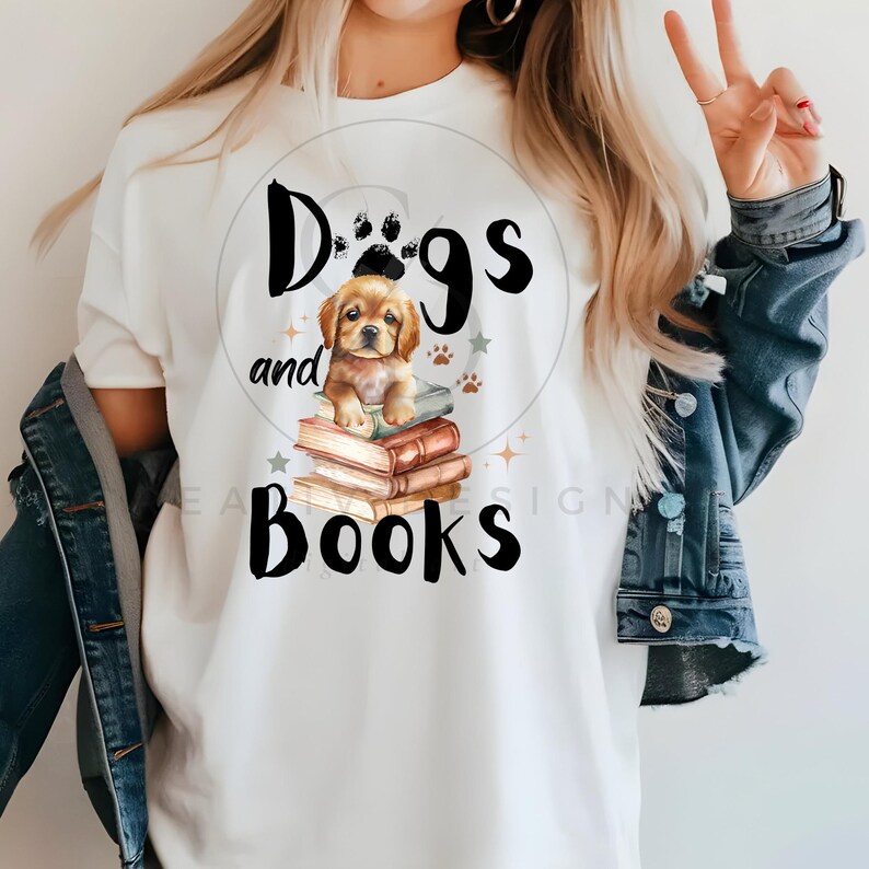 Dogs and Books PNG: Book Lover, Dog Sublimation (digital Download) - Etsy