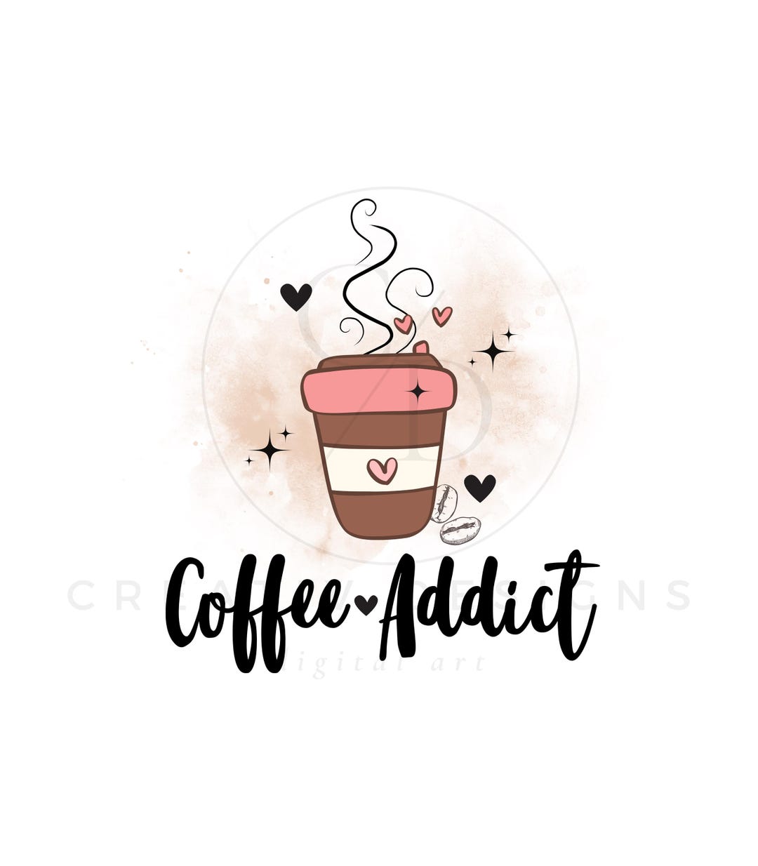 Coffee Addict Png File, Coffee Digital File, Instant Download, Coffee ...