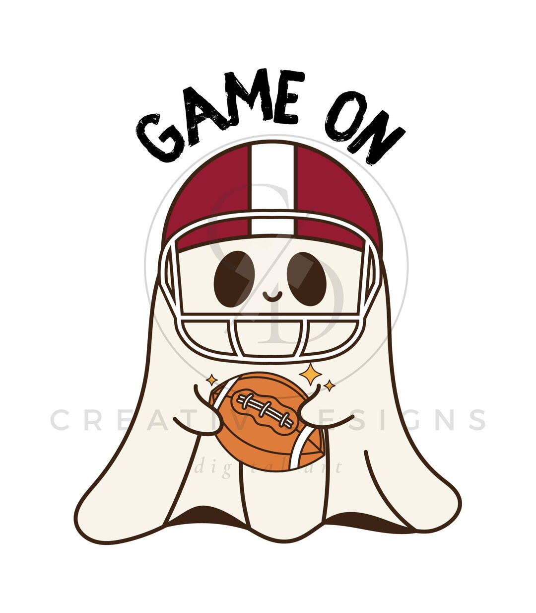 Game on Ghost Football PNG: Halloween Sublimation (digital File) - Etsy