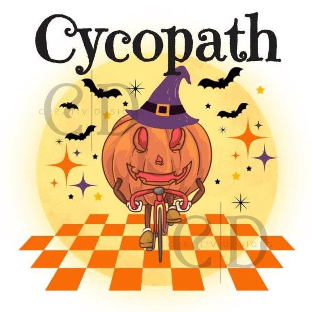 Cycopath Pumpkin SVG: Halloween Bicycle PNG, Spooky Season (digital ...