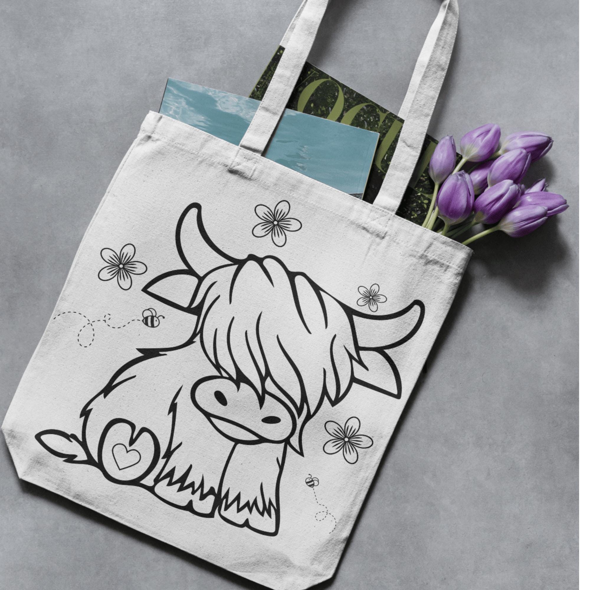 Highland Cow Digital Download | Cute Cow Digital Design | Fluffy Cow ...