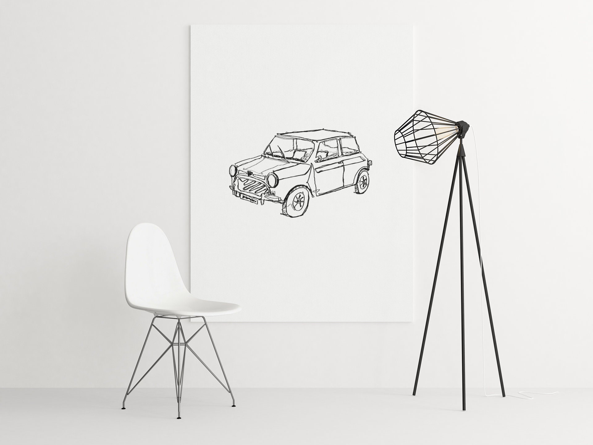 Mini Cooper Print, Black and White Print, Digital Download, Fine Art ...