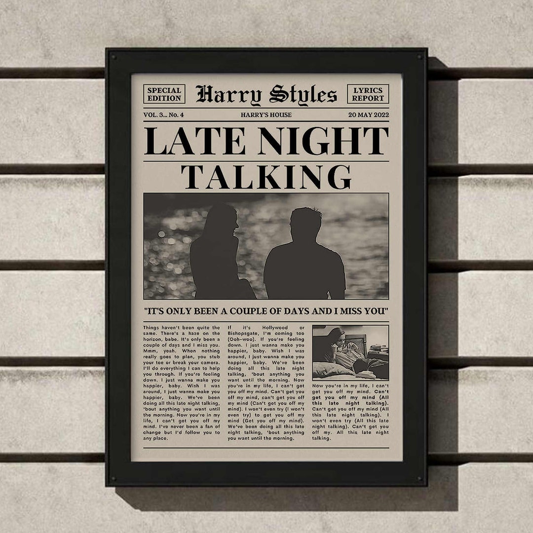 HS Retro Vintage Late Night Talking Framed Vertical Poster - Etsy