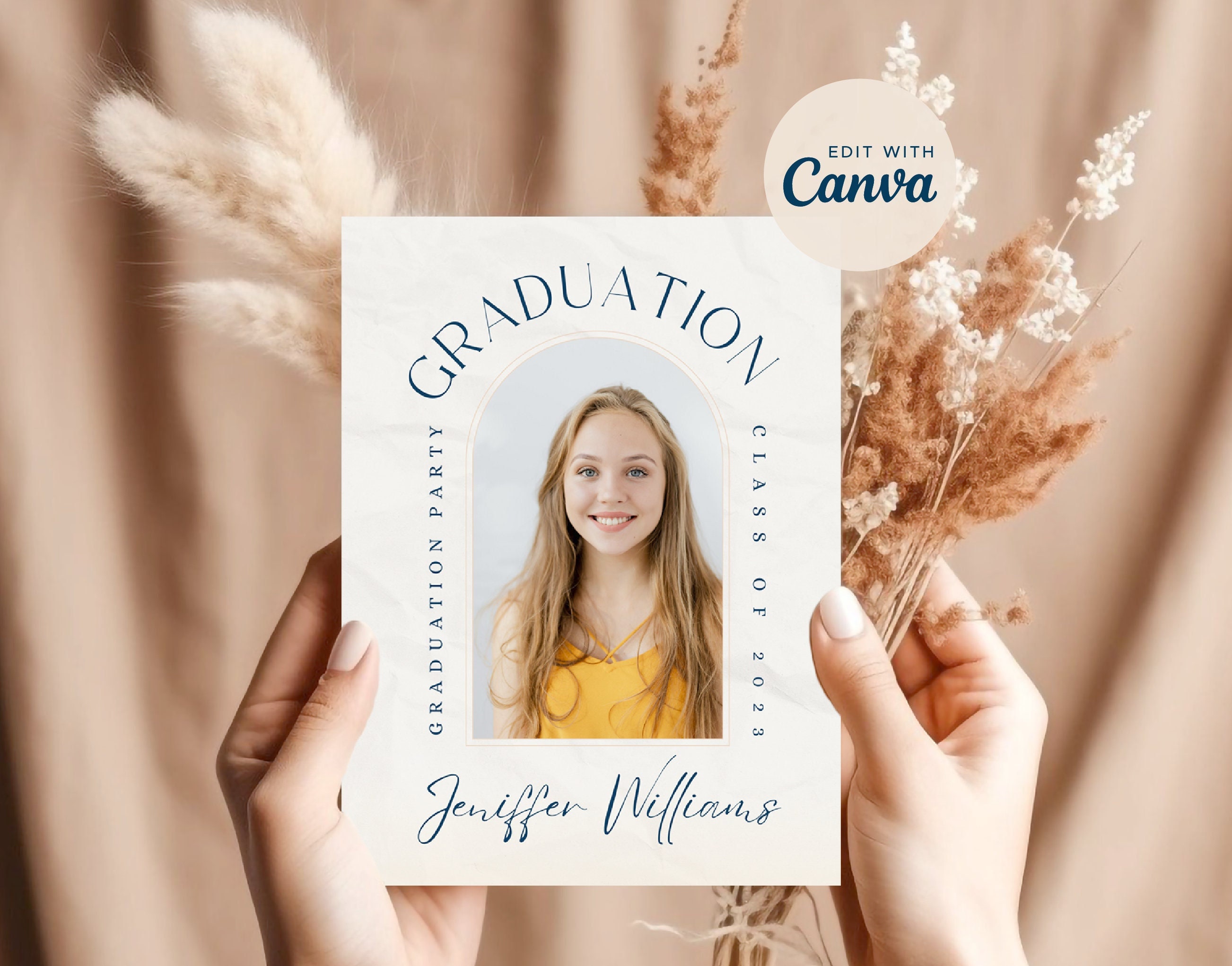 Graduation Party Invitation Card, CANVA Template, Senior Invitation ...