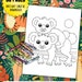 30 Zoo Safari Animal Coloring Pages - Kids Coloring Book, Instant ...