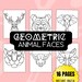 Geometric Animal Coloring Pages | Pattern Animal Printable Activity ...