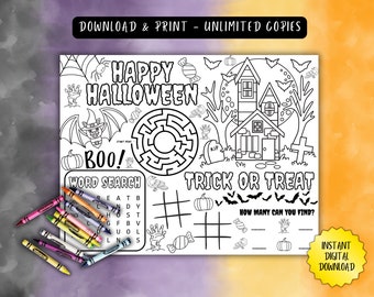 Thanksgiving Activity Placemat, Coloring Page, Game Page, Word Search ...