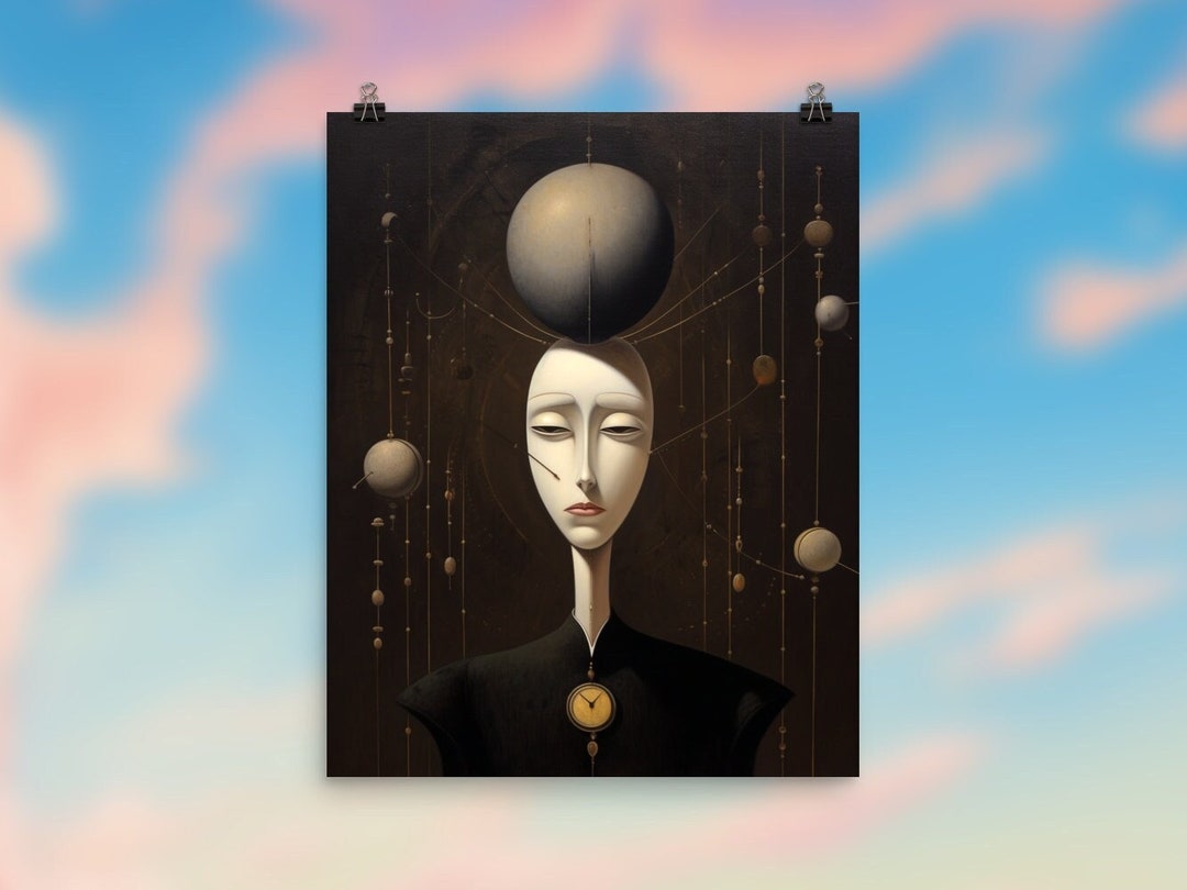 Surreal Man Dark Academia Paper Poster - Etsy