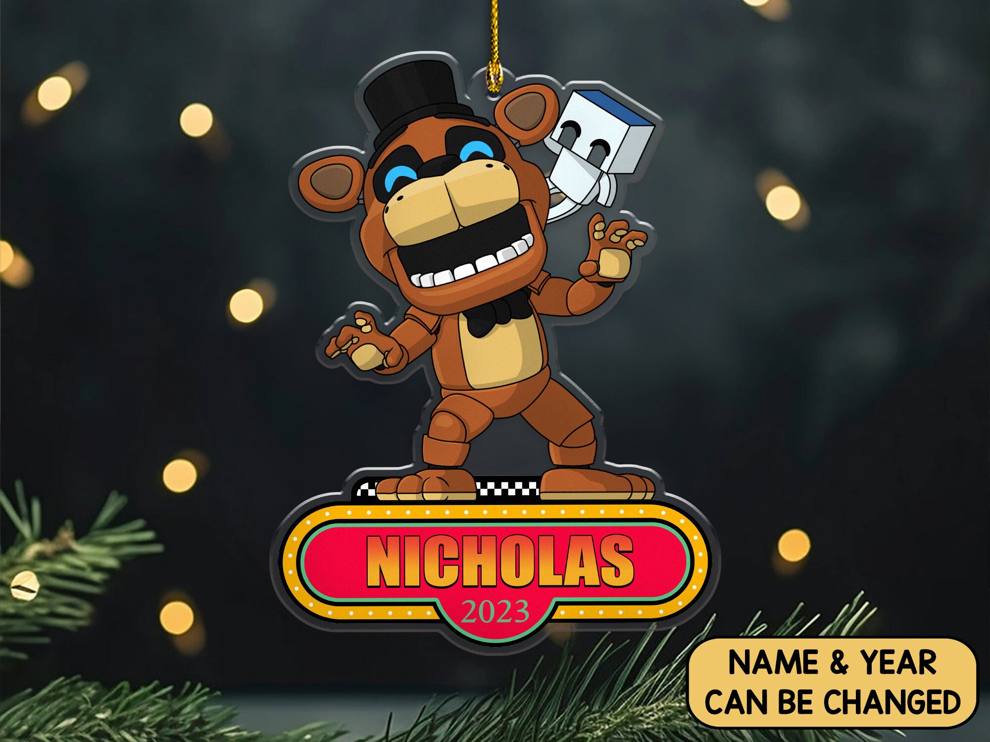Personalized FNAF Five Nights at Freddy's Christmas Ornament, Decor ...