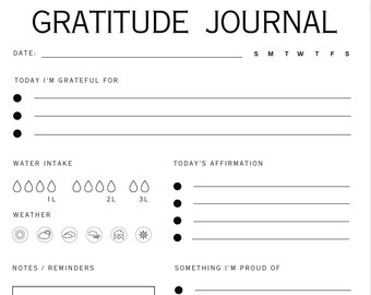 Daily Gratitude Journal - Etsy