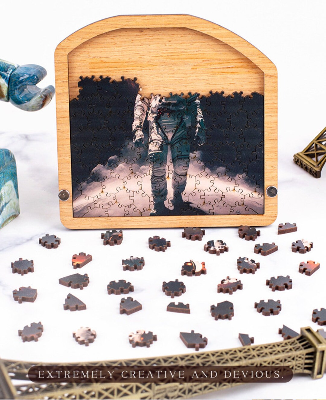 Astronaut Building Blocks Puzzle Colorful Wooden Toy Glue - Etsy