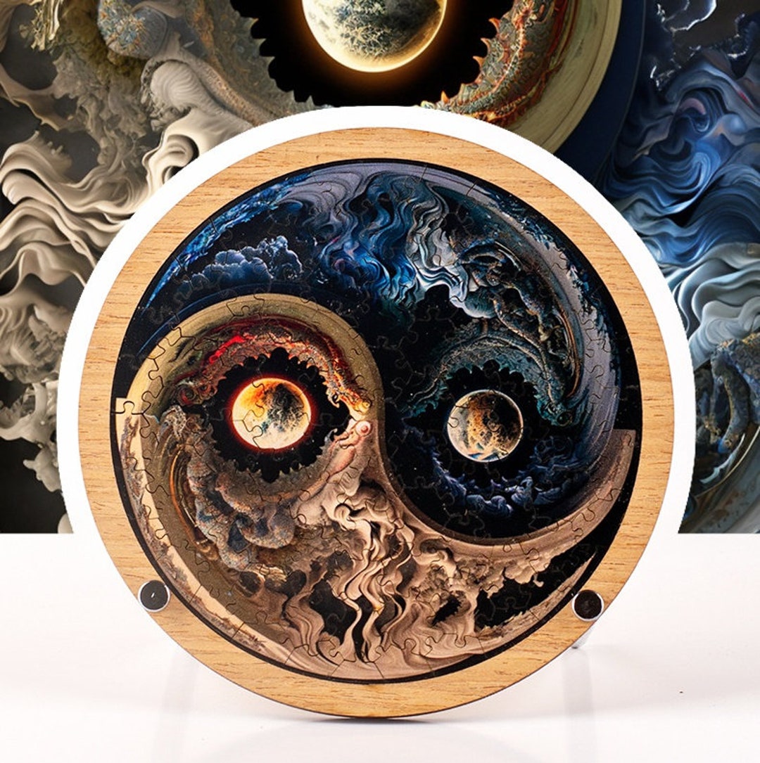 Taiji Earth Puzzle Galaxy Infinity Decrypt, Irregular Wooden High Adult ...