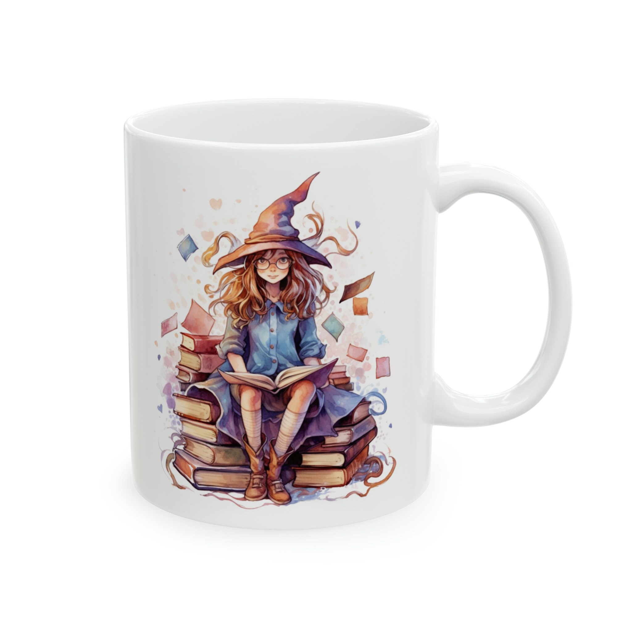 Witch Girl Reading Mug, Wizard School, Reading Mug, 11oz, Fall Mug ...