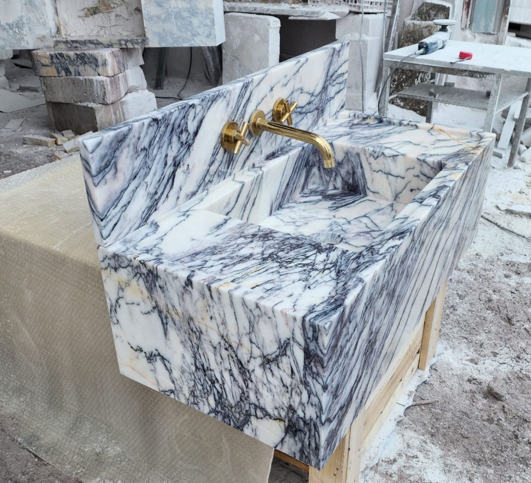 Lilac Marble Sink, Marble Sink, Wall Mounted Sink, Sinks for Bathroom ...