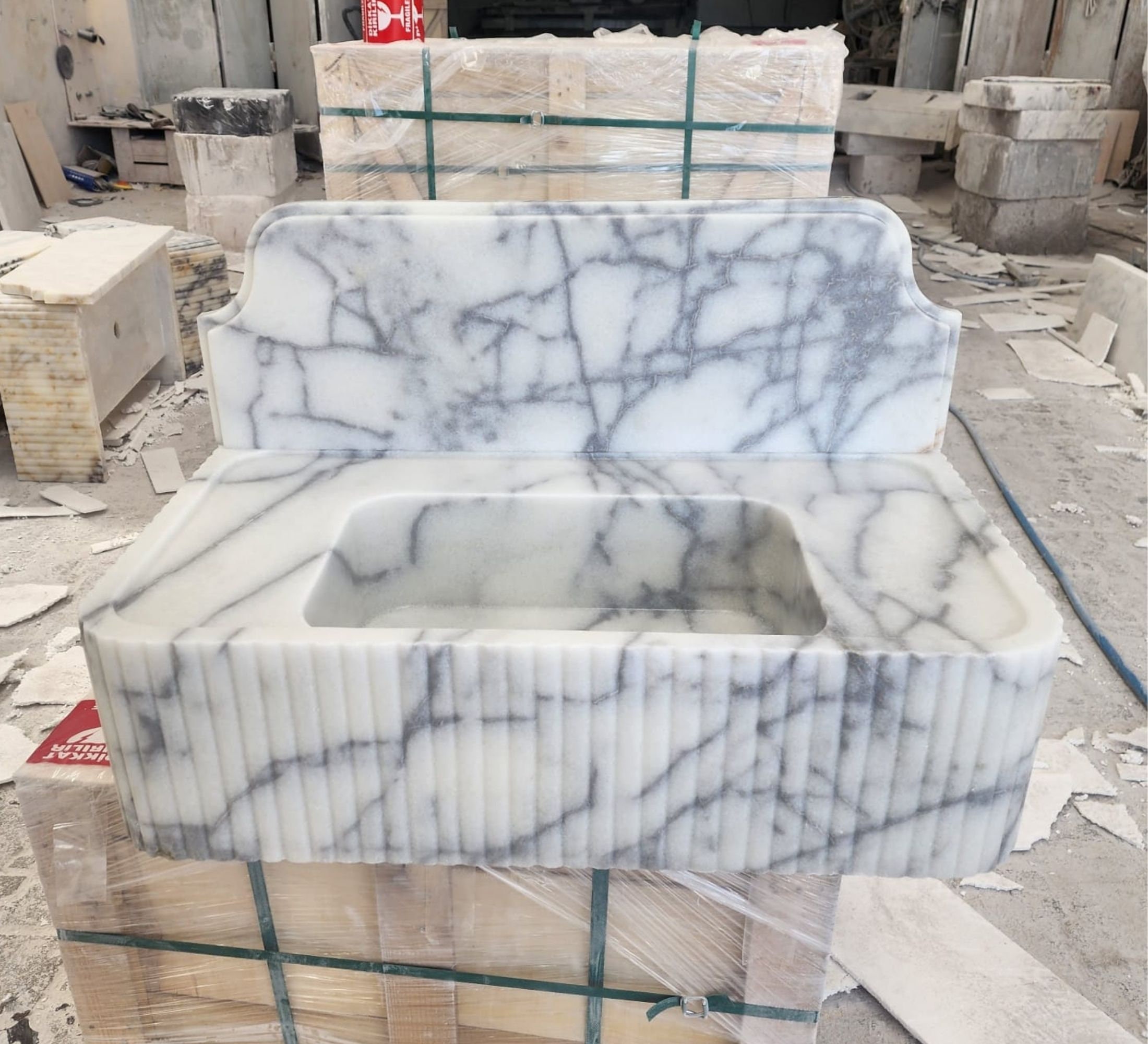 Carrara Marble Sink, Wall Mounted Bathroom Sinks, Bathrooom Countertop ...