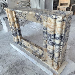 Calacatta Viola Marble Fireplace Mantel, Natural Stone Fireplace Frame ...