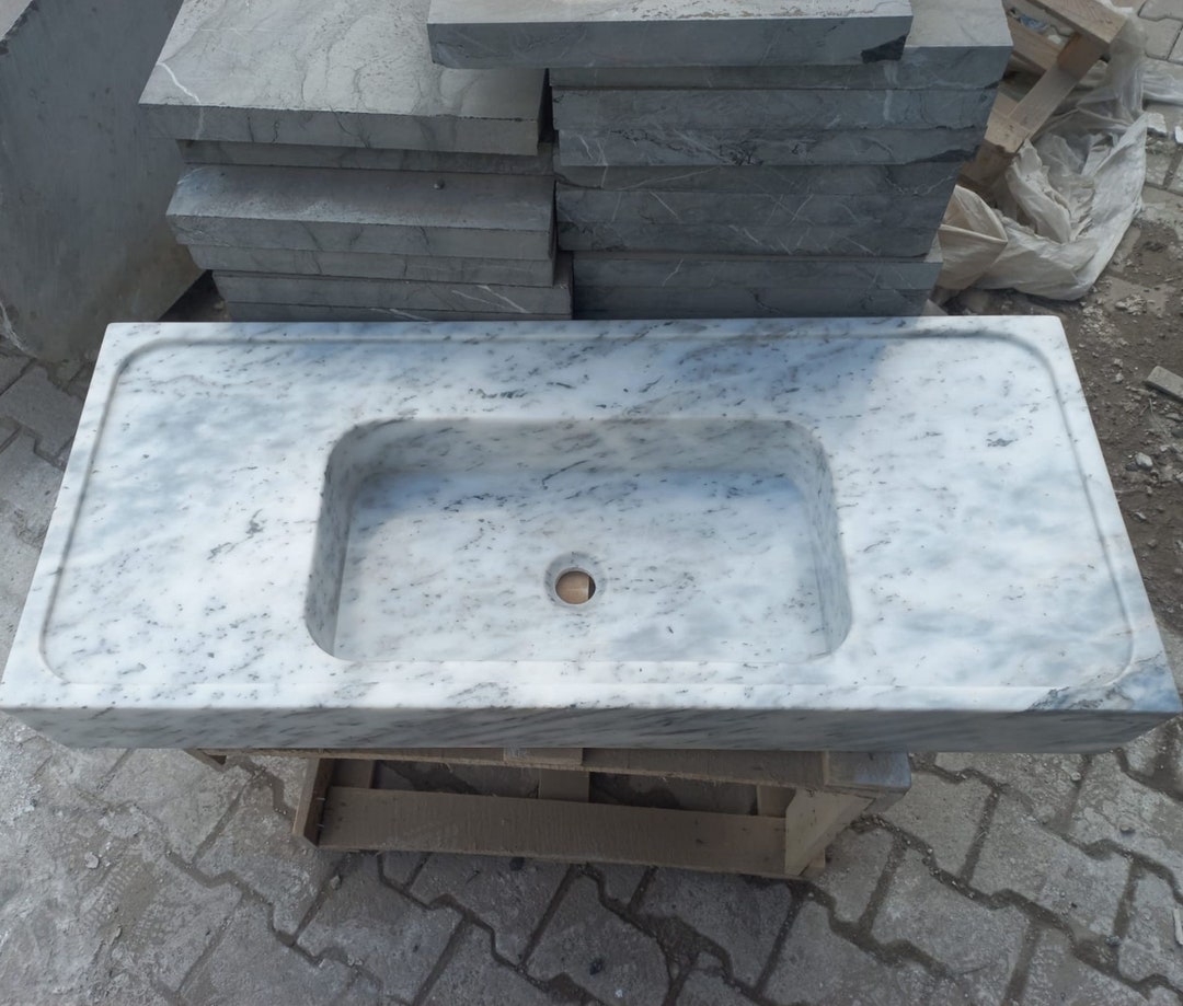 Tall Marble Sink, Luxury Interior Bathroom Sink, Cararra Sink, Stone ...