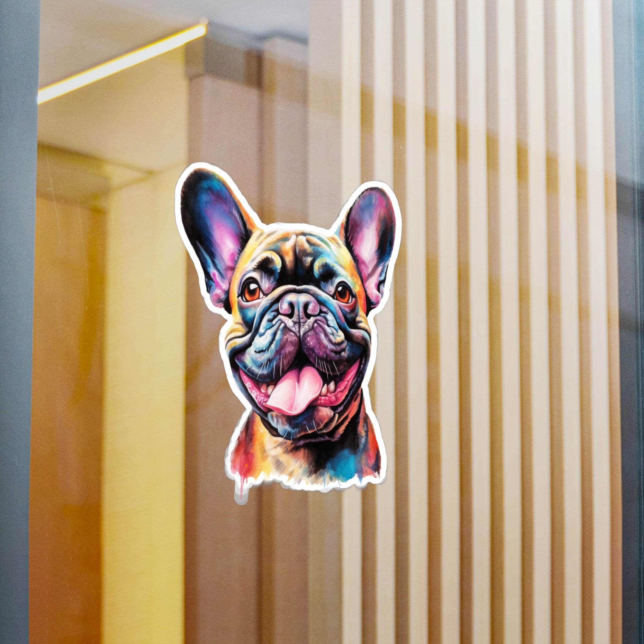 Watercolor French Bulldog Vinyl Decal Colorful Dog Sticker - Etsy