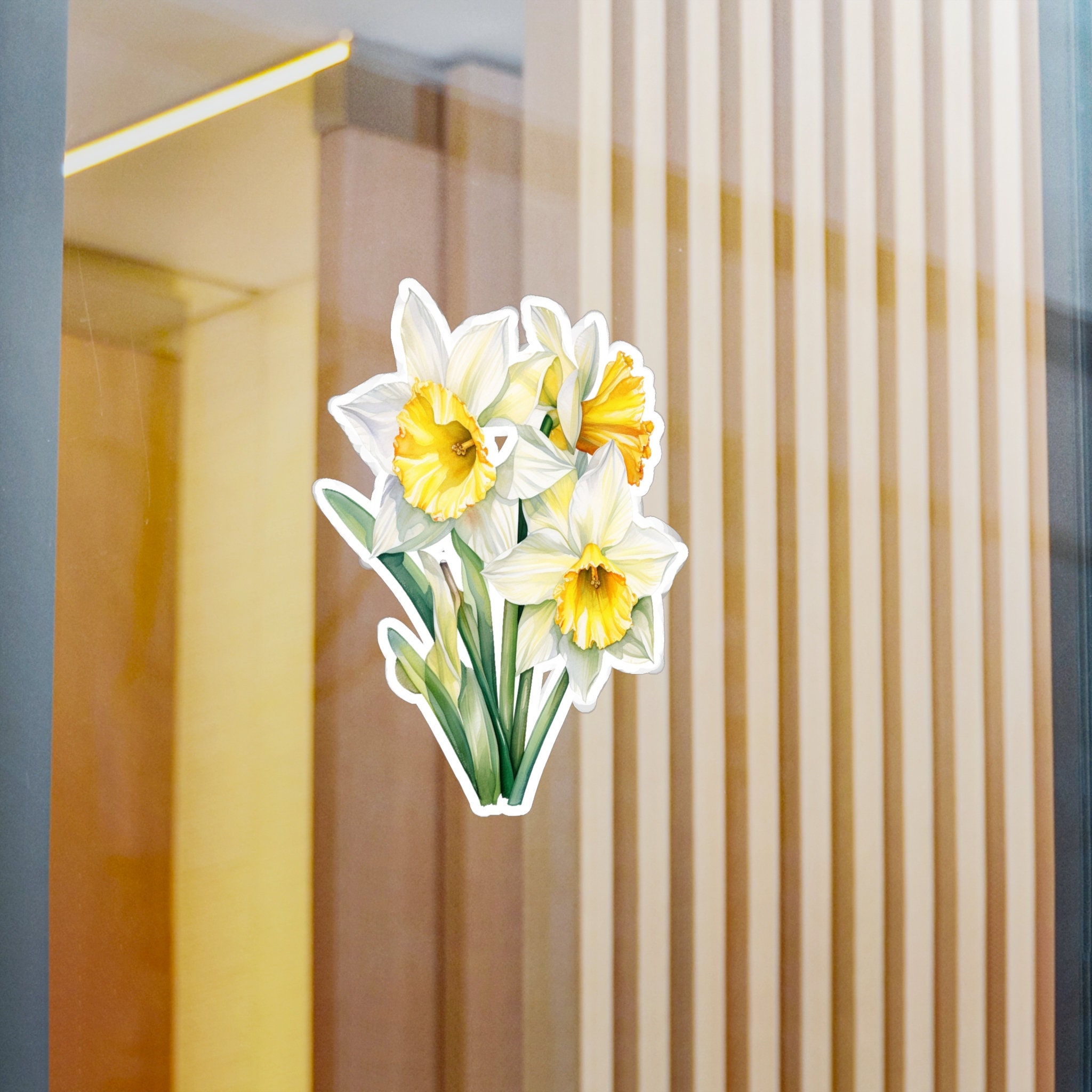 Daffodil Vinyl Decal, March Birth Month Flower Sticker, Floral Sticker ...