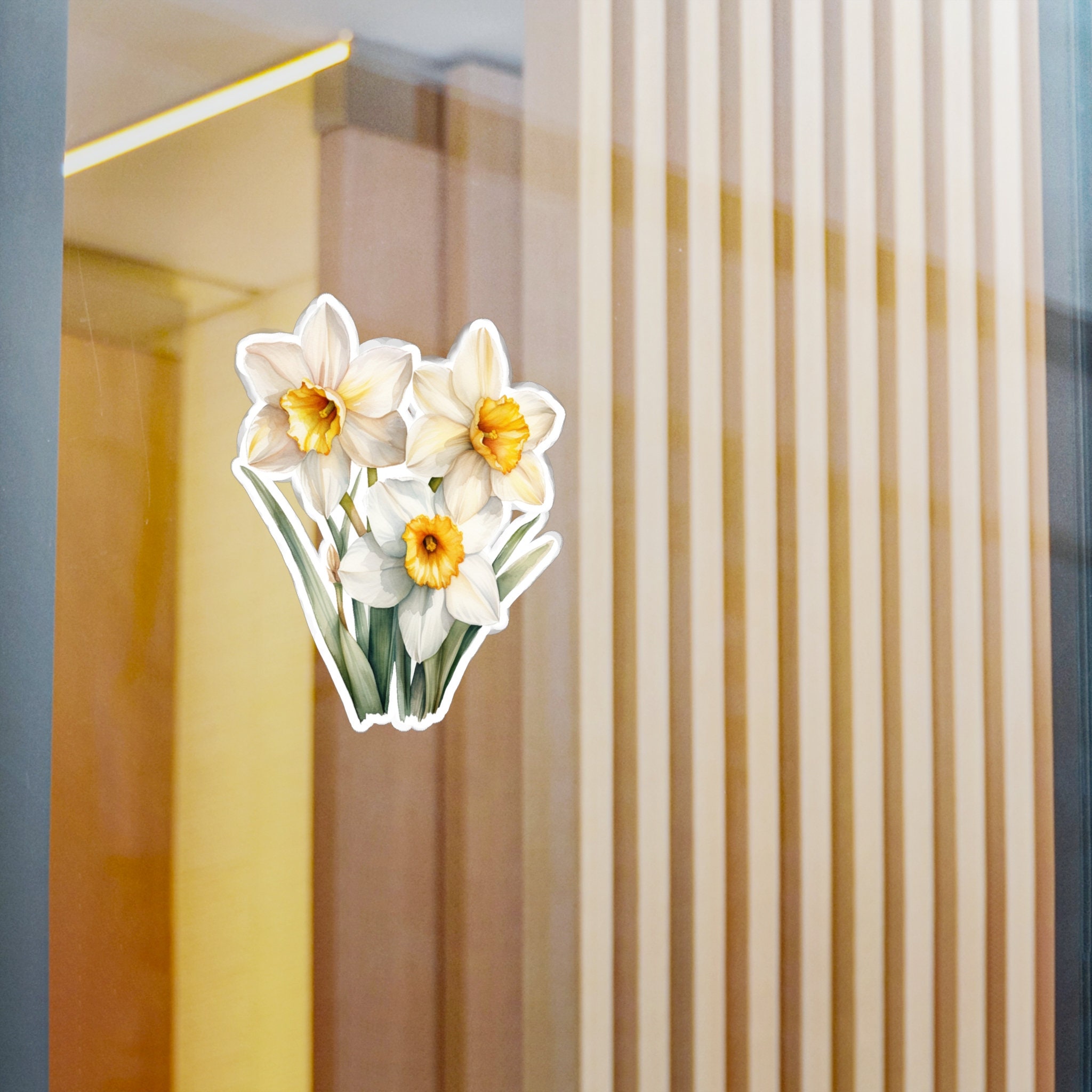 Narcissus Vinyl Decal, December Birth Month Flower Sticker, Floral ...