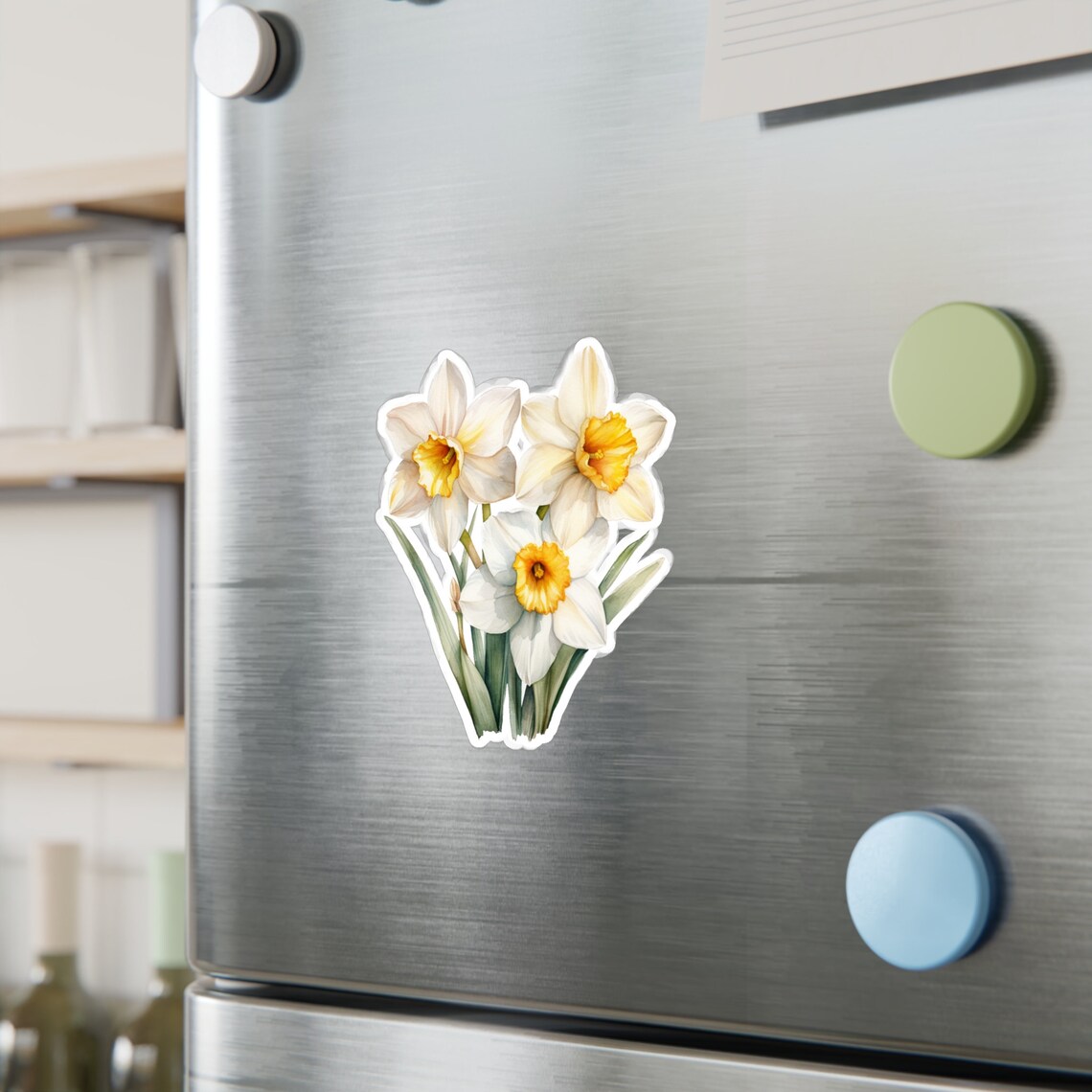 Narcissus Vinyl Decal, December Birth Month Flower Sticker, Floral ...