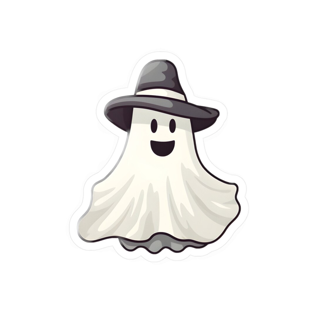 Cartoon Ghost Sticker, Spooky Vinyl Decal, Happy Halloween Decor, Happy ...
