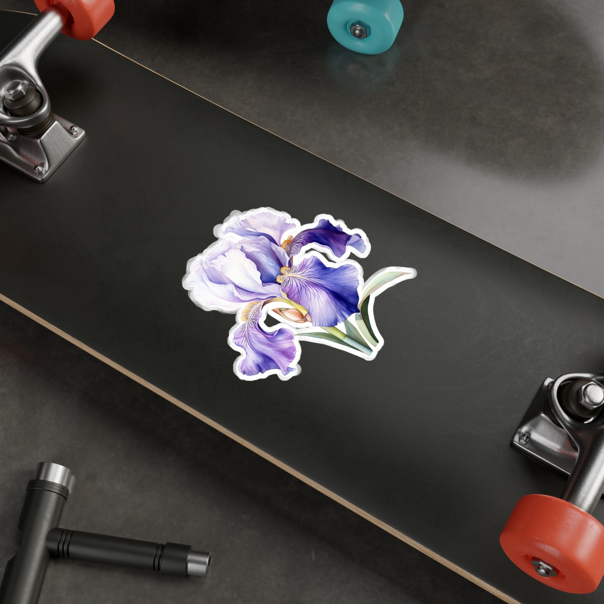 Iris Vinyl Decal, February Birth Month Flower Sticker, Floral Sticker ...