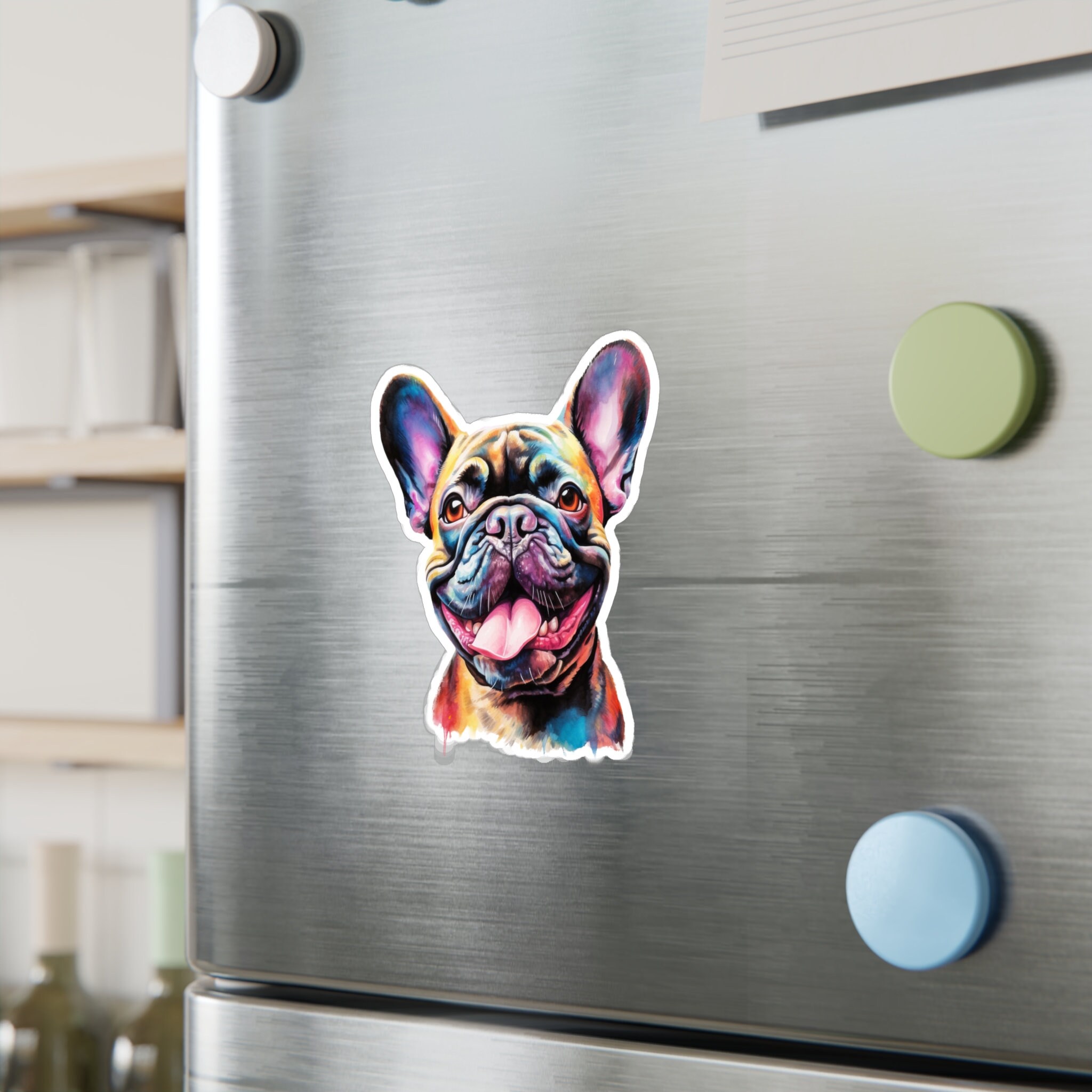 Watercolor French Bulldog Vinyl Decal Colorful Dog Sticker - Etsy