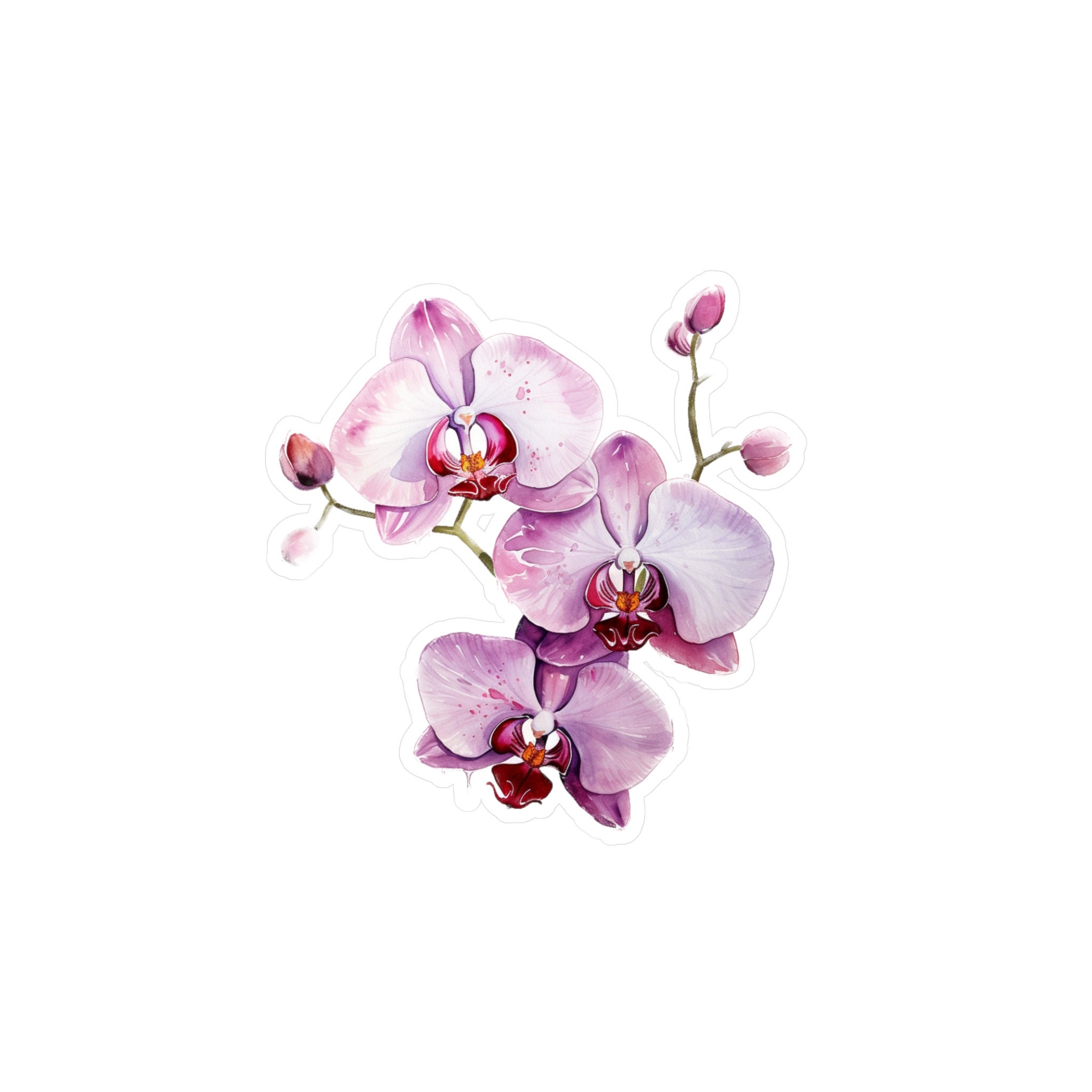 Orchid Vinyl Decal Flower Sticker Floral Sticker Flower - Etsy