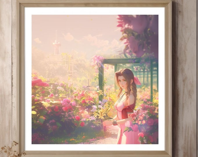 FF7 Aerith Poster, Final Fantasy VII Remake Aerith Art, Final Fantasy ...