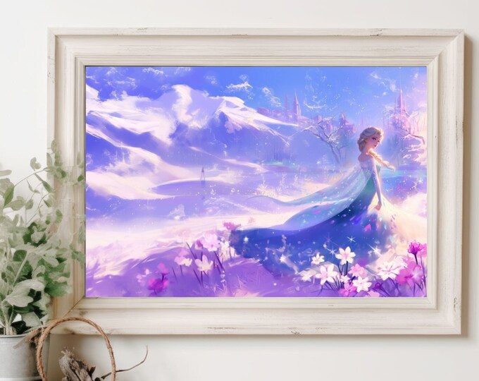 Princess Elsa Poster Pastel, Soft Girl Room Decor for Teens, Pastel ...