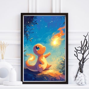 Pokemon Charmander Illustration, Pokemon Art Print, Watercolor Pokemon ...
