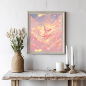 Pokemon Mew Illustration, Pokemon Art Print, Watercolor Pokemon Poster ...