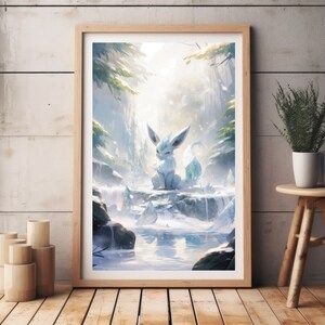 Pokemon Glaceon Illustration, Pokemon Art Print, Watercolor Pokemon ...