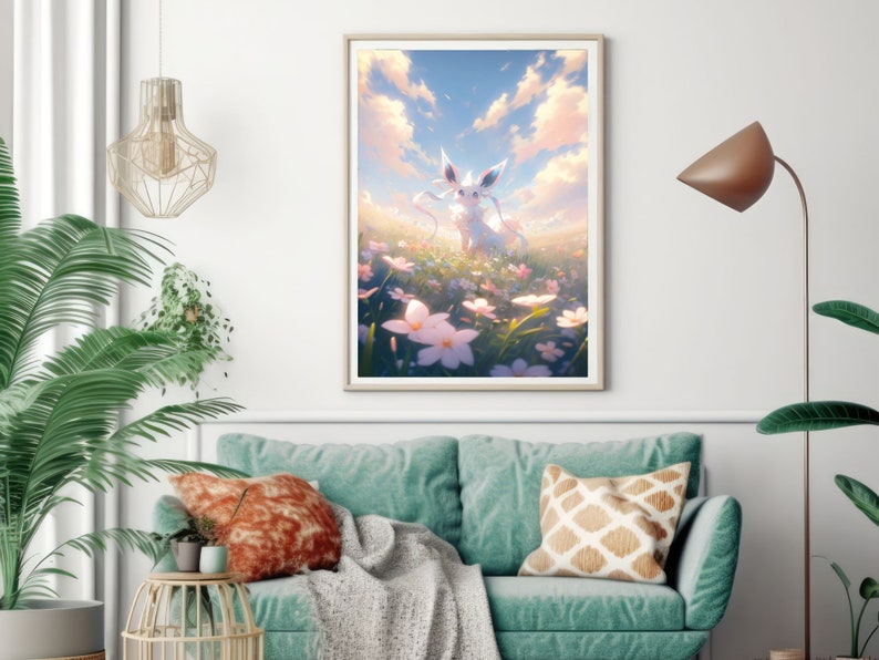 Pokemon Sylveon Illustration, Pokemon Art Print, Watercolor Pokemon ...