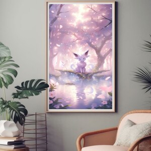 Pokemon Espeon Illustration, Pokemon Art Print, Watercolor Pokemon ...