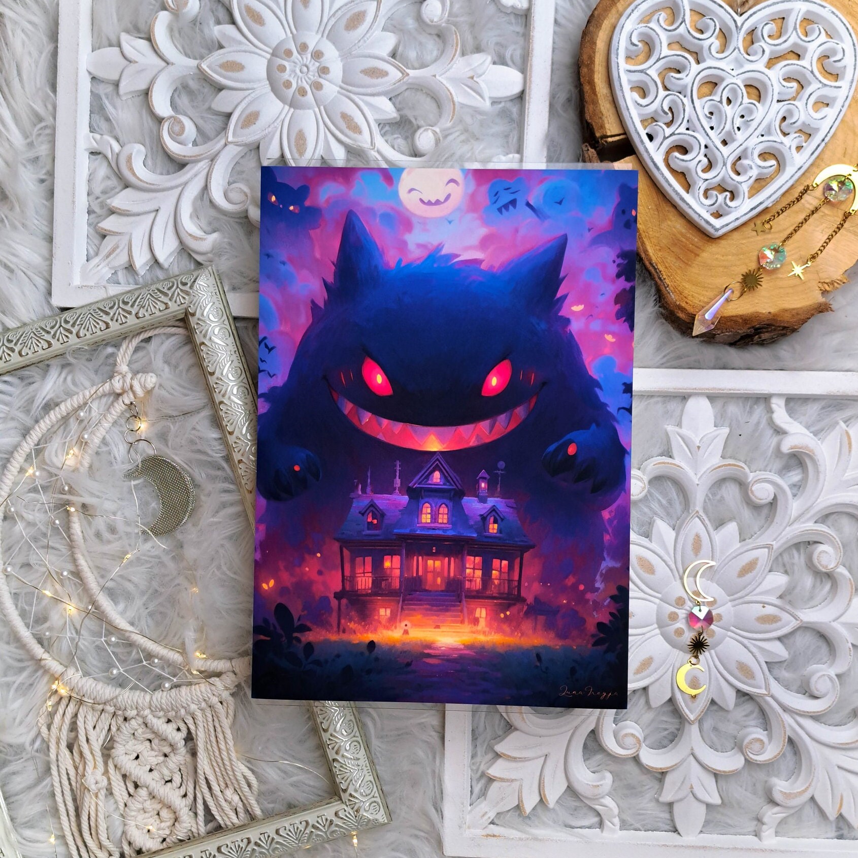 Pokemon Gengar Illustration, Pokemon Art Print, Pokemon Ghost Art Print ...
