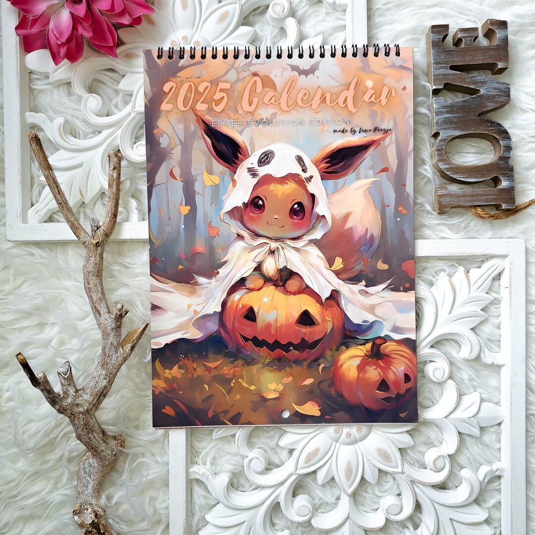 Pokemon Eevee Evolution 2025 Calendario de pared, Planificador 2025 ...