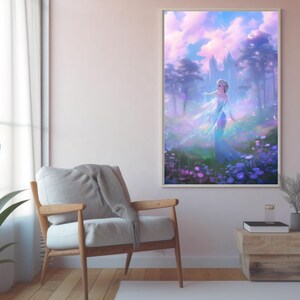 Princess Elsa Poster Pastel, Soft Girl Room Decor for Teens, Pastel ...