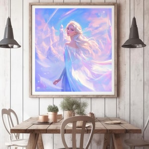 Princess Elsa Poster Pastel, Soft Girl Room Decor for Teens, Pastel ...